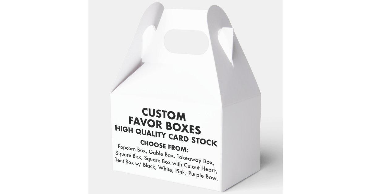 10 Custom Personalized Large Gable Favor Boxes | Zazzle