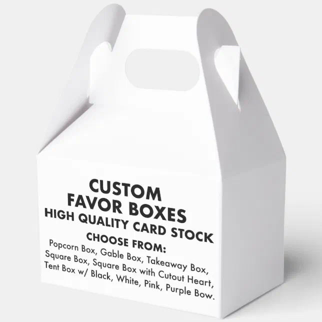 10 Custom Personalized Large Gable Favor Boxes | Zazzle