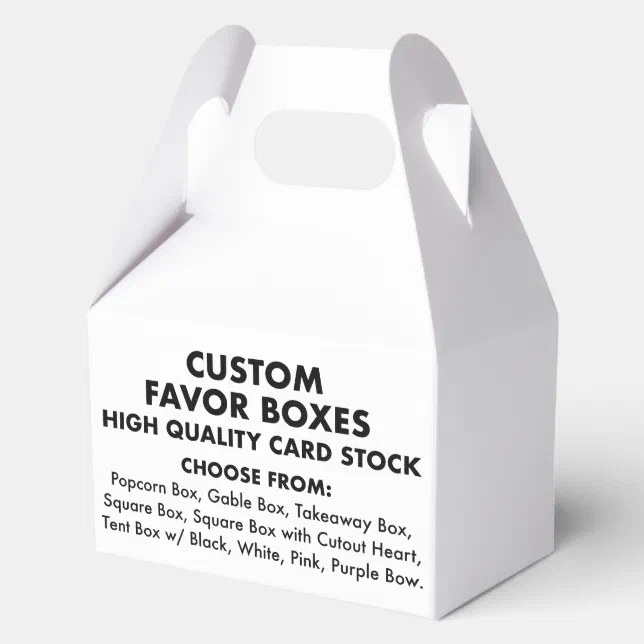 10 Custom Personalized Medium Gable Favor Boxes | Zazzle