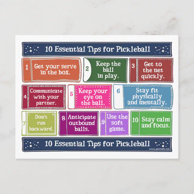 10 Essential Tips for Pickleball Postcard | Zazzle