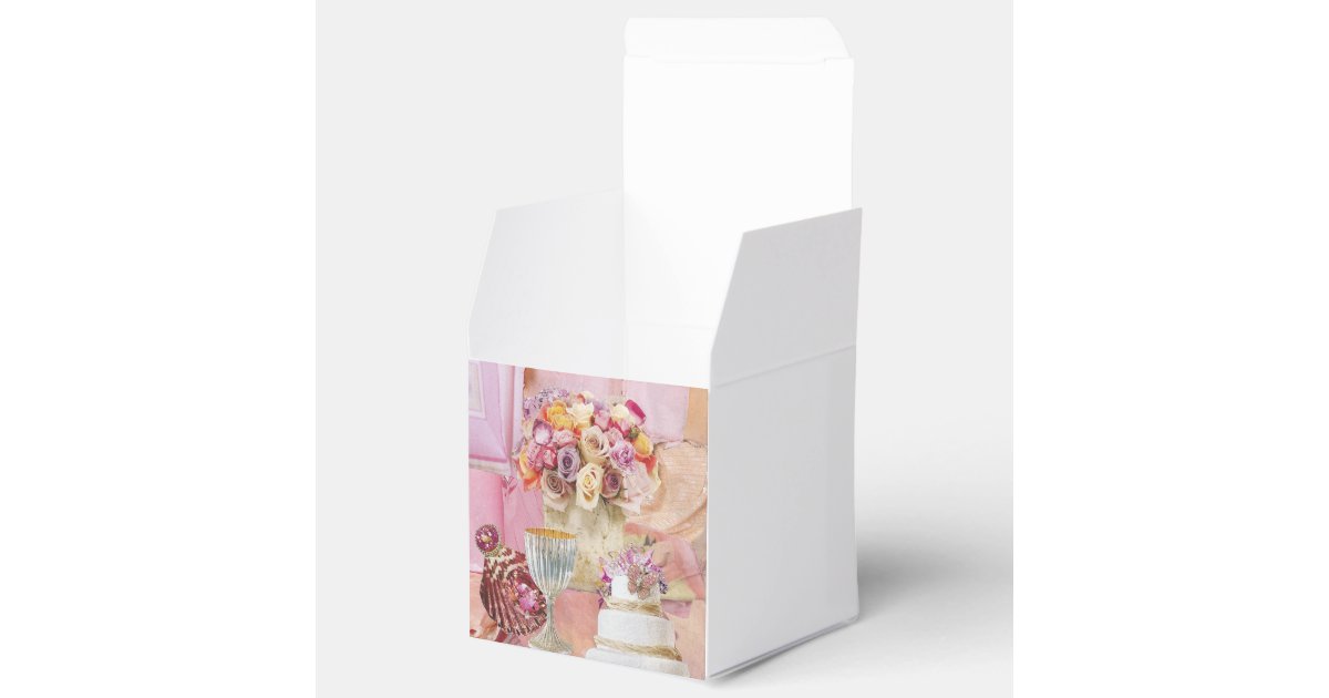 10 Favor Boxes with Wedding Cake Motif | Zazzle