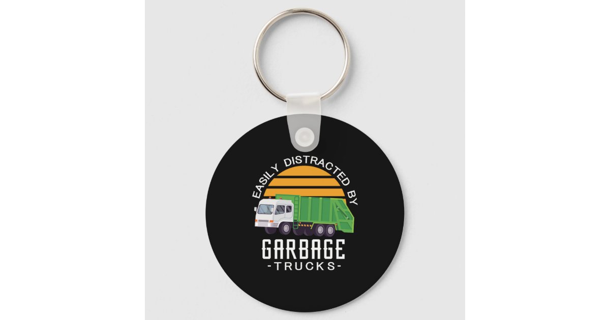 10.Garbage Truck for a Garbage Trucks Fan Keychain | Zazzle