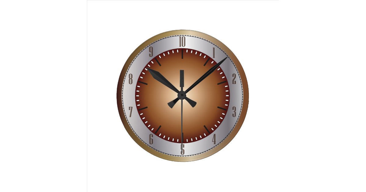 10 Hour Clock Brass and Silver | Zazzle.com