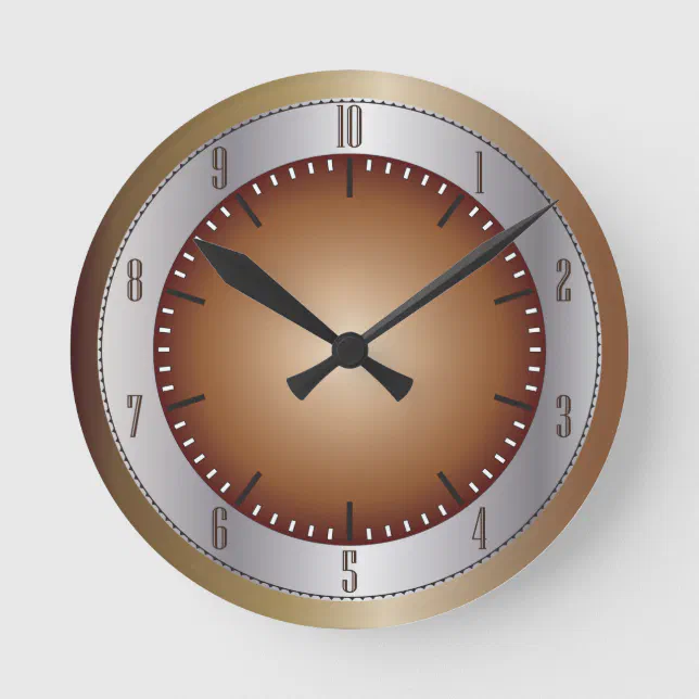 10 Hour Clock Brass and Silver | Zazzle