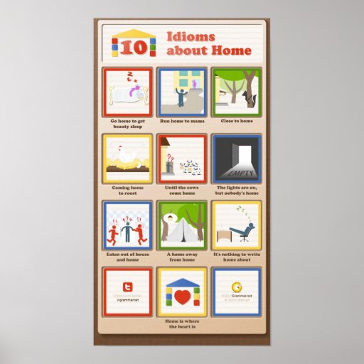 10 Idioms about Home Poster | Zazzle