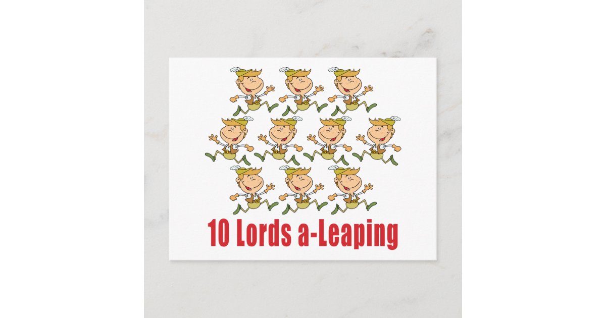 10 Lords a-Leaping Postcard | Zazzle