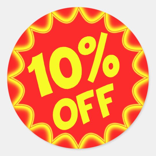 10 PERCENT OFF RETAIL LABEL | Zazzle.com