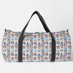 10 Photo template collage layout one of a kind Duffle Bag | Zazzle