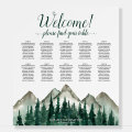 10 Table Alpine Mountains & Pine Seating Chart Foam Board | Zazzle