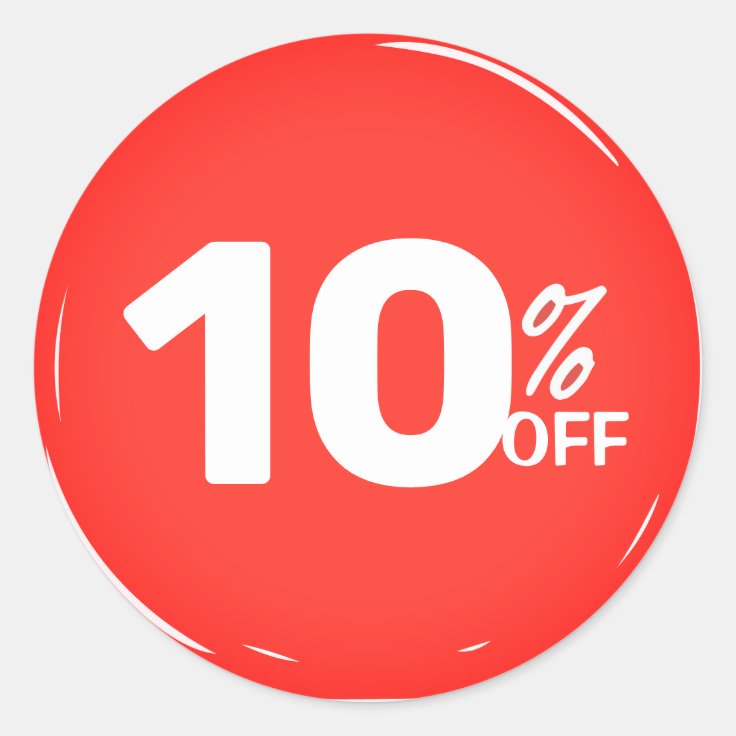 10% Ten Percent OFF Discount Sale Classic Round Sticker | Zazzle