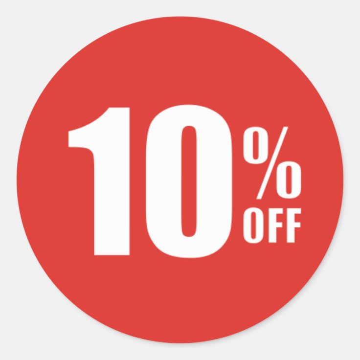 10% Ten Percent OFF Discount Sale Sticker | Zazzle