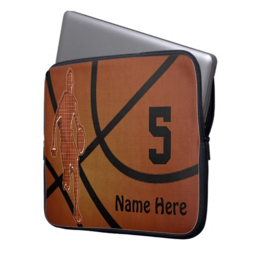 10 to 15 inch Basketball Laptop Case NAME, NUMBER | Zazzle