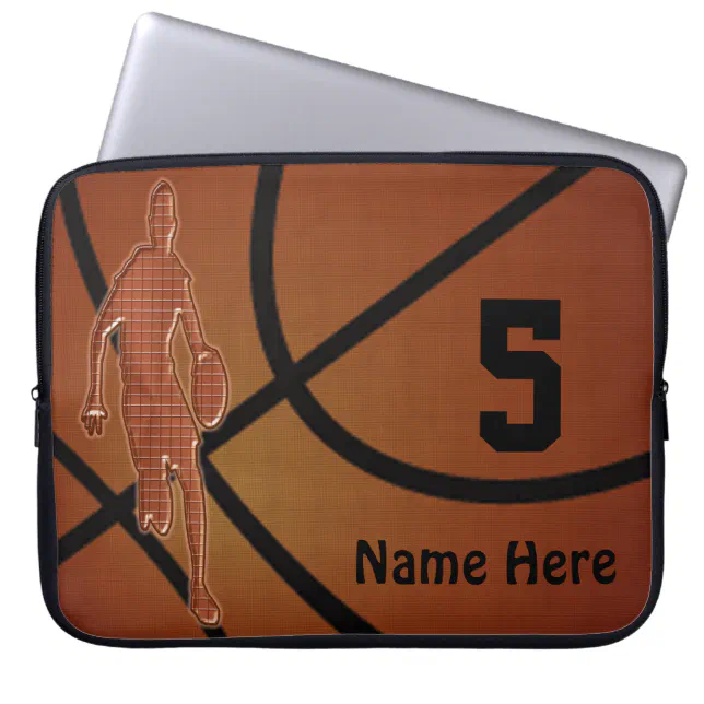 10 to 15 inch Basketball Laptop Case NAME, NUMBER | Zazzle