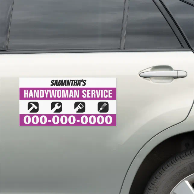 10" x 20" Handywoman Service Car Magnet | Zazzle