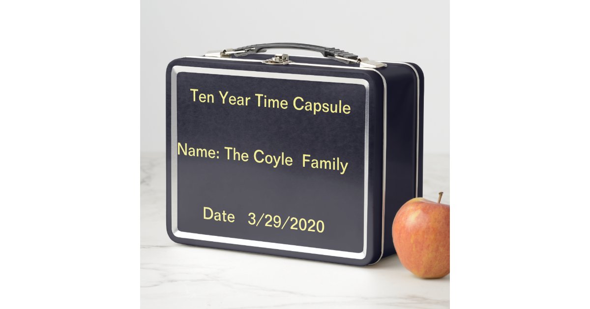 10 year time capsule metal lunch box | Zazzle