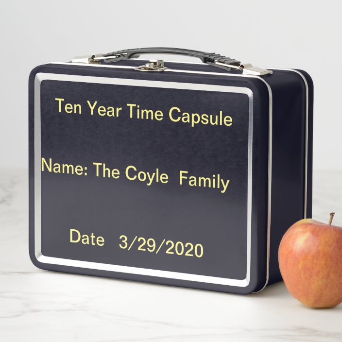 10 year time capsule metal lunch box | Zazzle.com