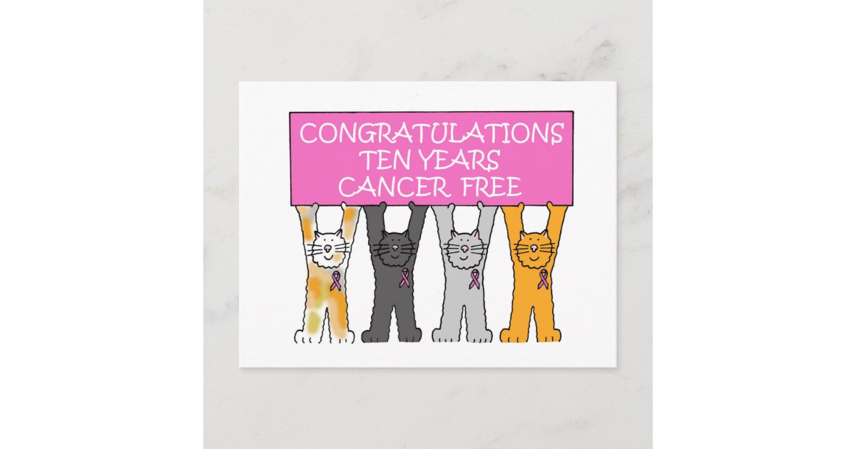 10 Years Cancer Free Congratulations Postcard | Zazzle