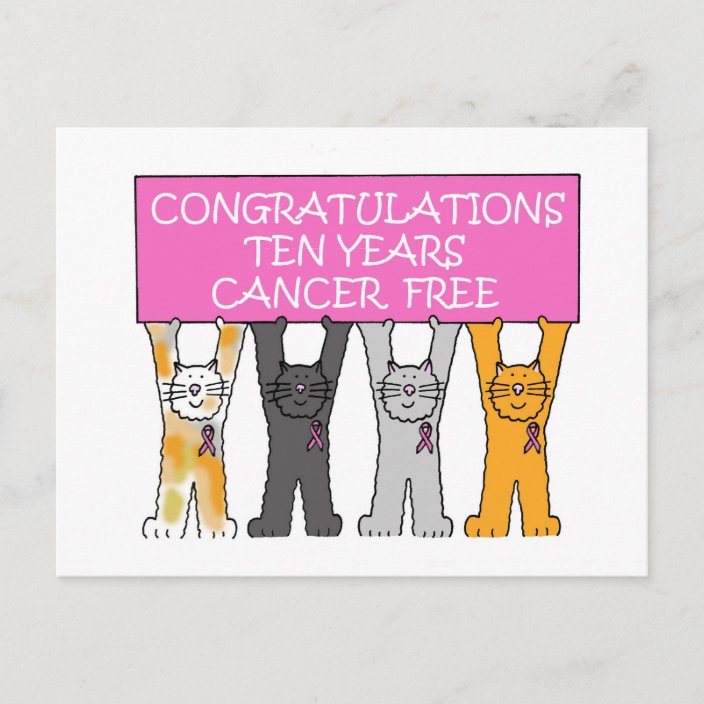 10 Years Cancer Free Congratulations Postcard | Zazzle.com