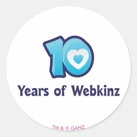 10 Years of Webkinz Logo Classic Round Sticker | Zazzle.com