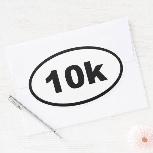 10k oval sticker | Zazzle