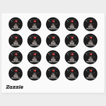 10th Anniversary Stickers | Zazzle