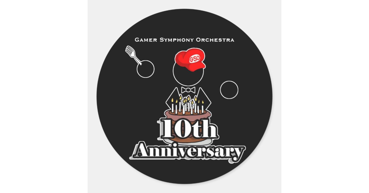 10th Anniversary Stickers | Zazzle