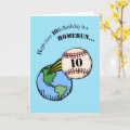 10th Birthday Baseball Home Run Card | Zazzle
