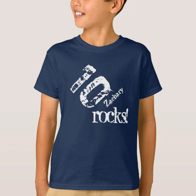 10th Birthday Gift for 10 Year Old Number on Slant T-Shirt | Zazzle