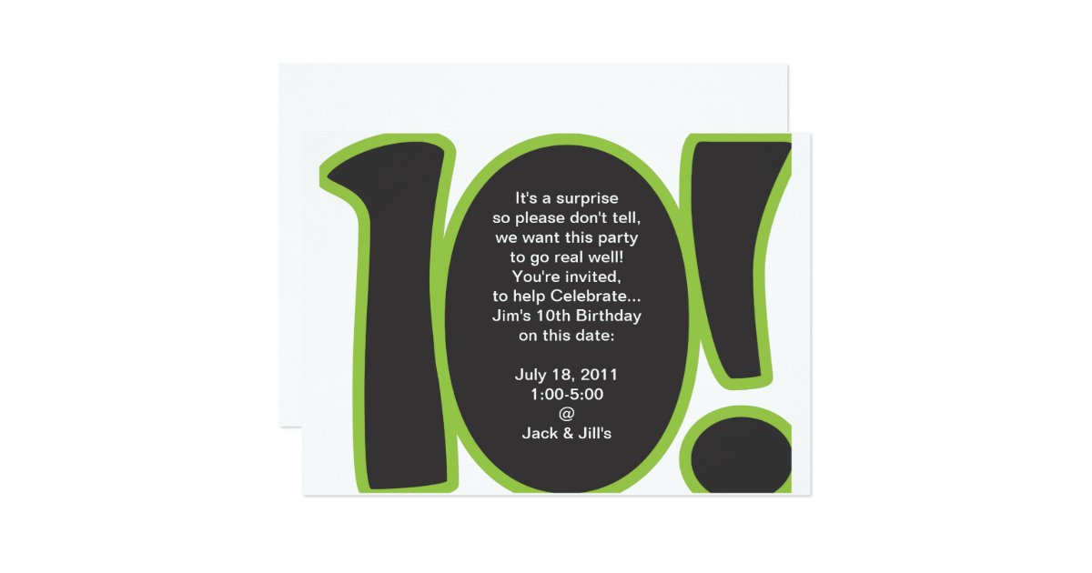 10th Birthday Invite | Zazzle