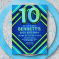 10th Birthday Neon Invitation | Zazzle