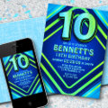 10th Birthday Neon Invitation | Zazzle