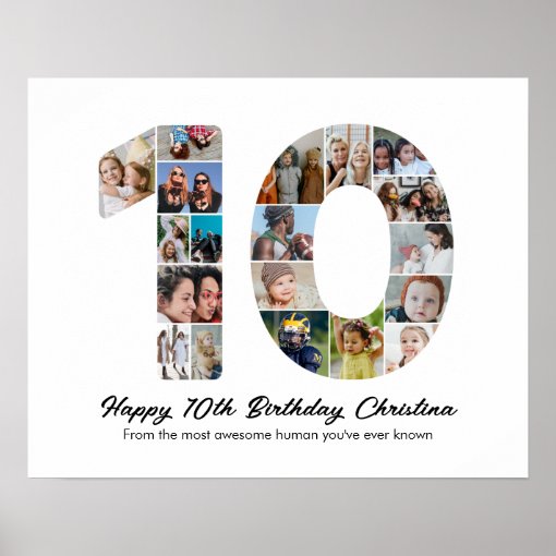 10th Birthday Number 10 Photo Collage Picture Poster | Zazzle