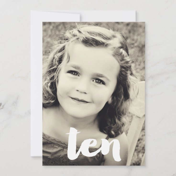 10th Birthday Number Ten Photo Overlay Invitation | Zazzle
