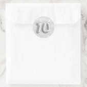 10th birthday silver glitter dust number 10 classic round sticker | Zazzle