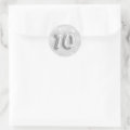 10th birthday silver glitter dust number 10 classic round sticker | Zazzle