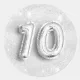 10th birthday silver glitter dust number 10 classic round sticker | Zazzle