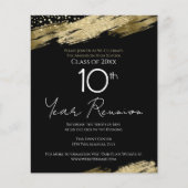 10th Class Reunion Budget Gold Black Invitation | Zazzle