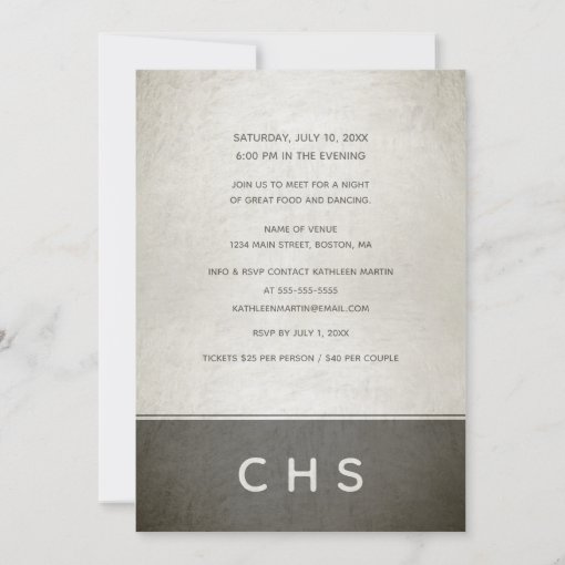 10th Class Reunion Elegant Script Gold Black Invitation | Zazzle