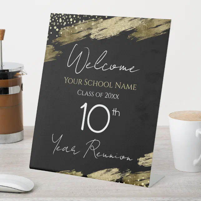 10th Class Reunion Welcome Pedestal Sign | Zazzle