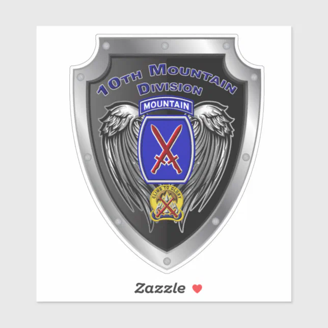 10th Mountain Division “Climb To Glory” Sticker | Zazzle