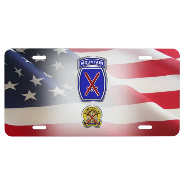 10th Mountain Division Customized Patch Insignia License Plate | Zazzle
