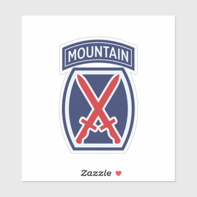 10th Mountain Division "Mountaineer" Badge Sticker | Zazzle