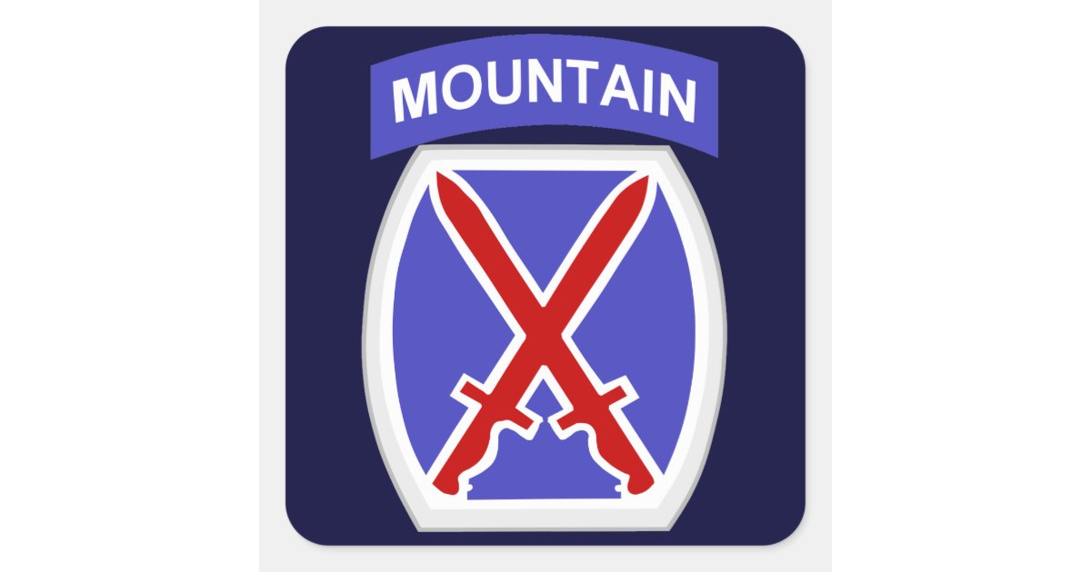 10th Mountain Division Square Sticker | Zazzle