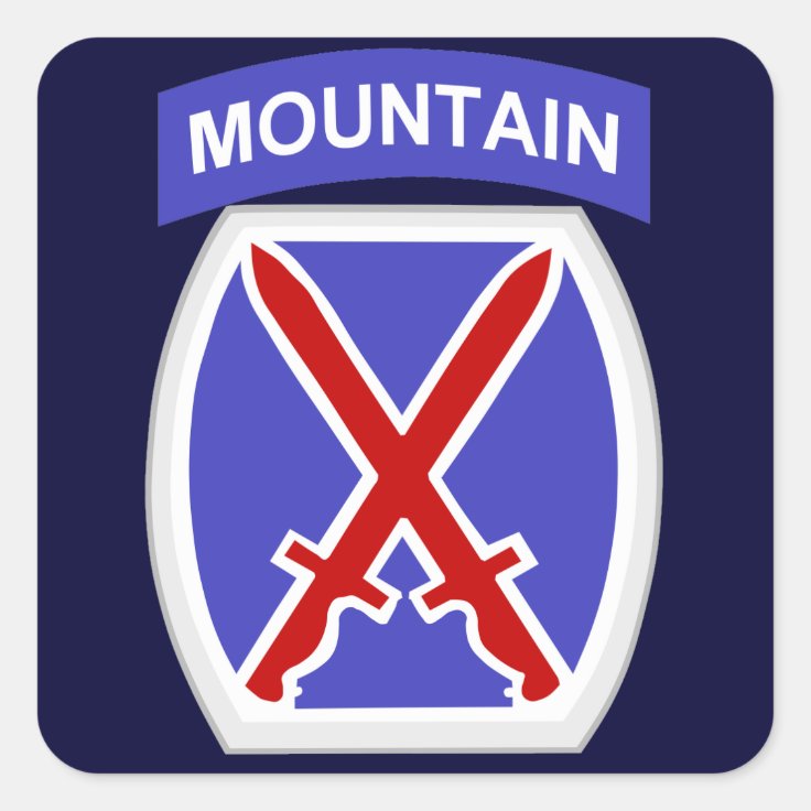 10th Mountain Division Square Sticker | Zazzle