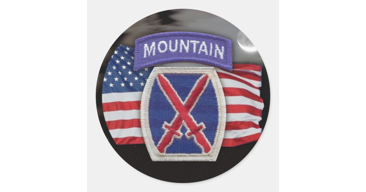 10th mountain patch scrapbooking veterans iraq S Classic Round Sticker ...