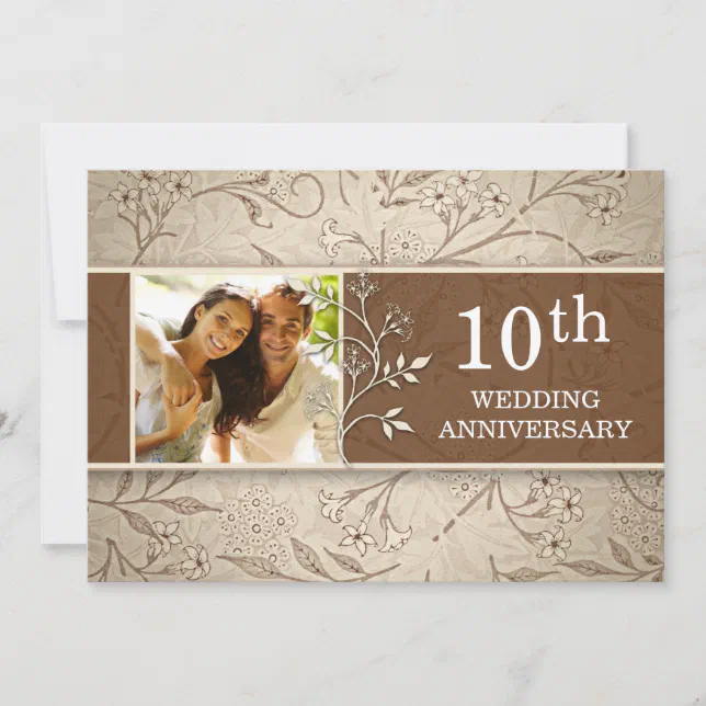 10th wedding anniversary photo invitations | Zazzle