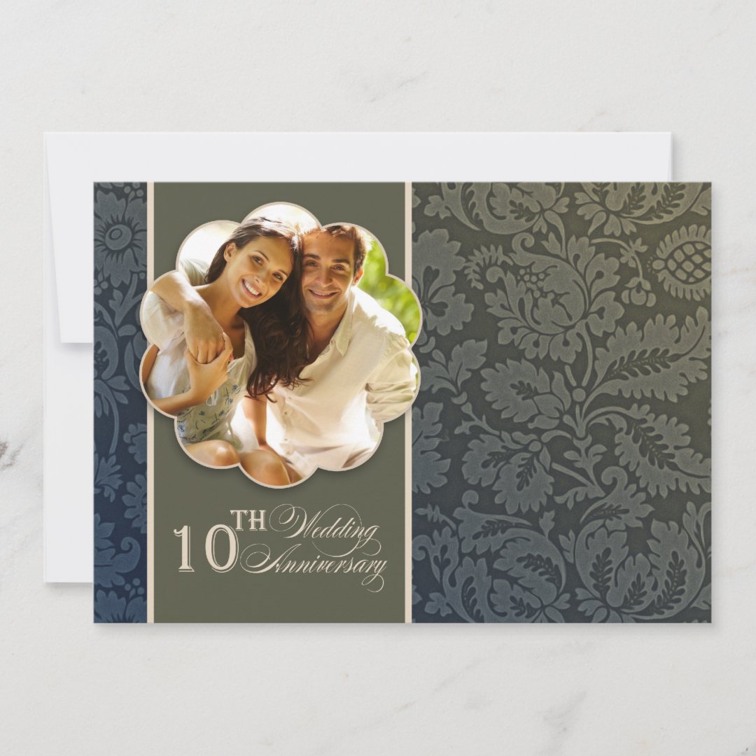 10th years anniversary photo invitations | Zazzle