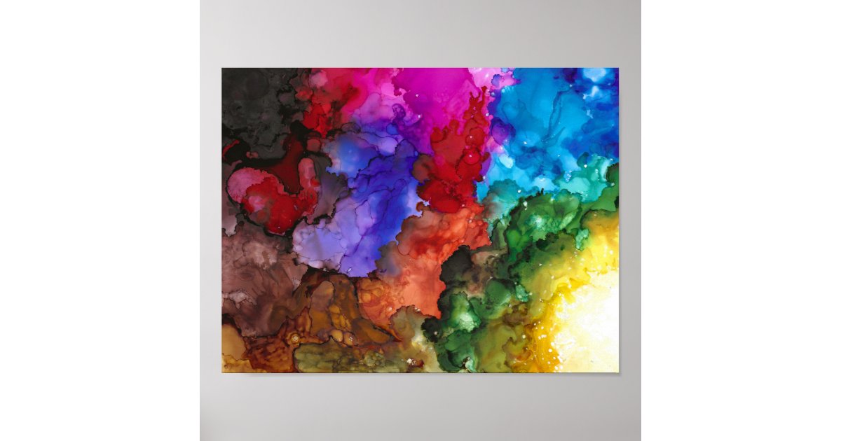 10x13" Rainbow of Bold and Vibrant Colors Poster | Zazzle