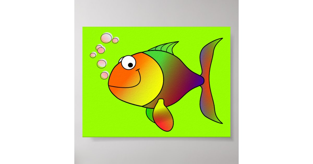 1195441338857301276Machovka_Happy_fish.svg Poster | Zazzle