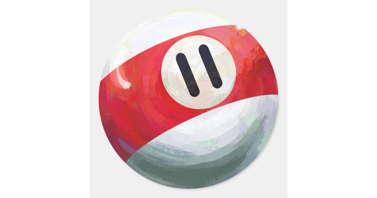 11 Ball Classic Round Sticker | Zazzle